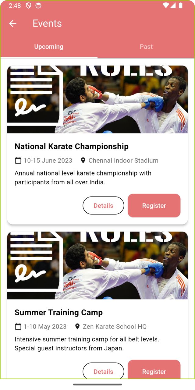 Zen Karate App - Portfolio